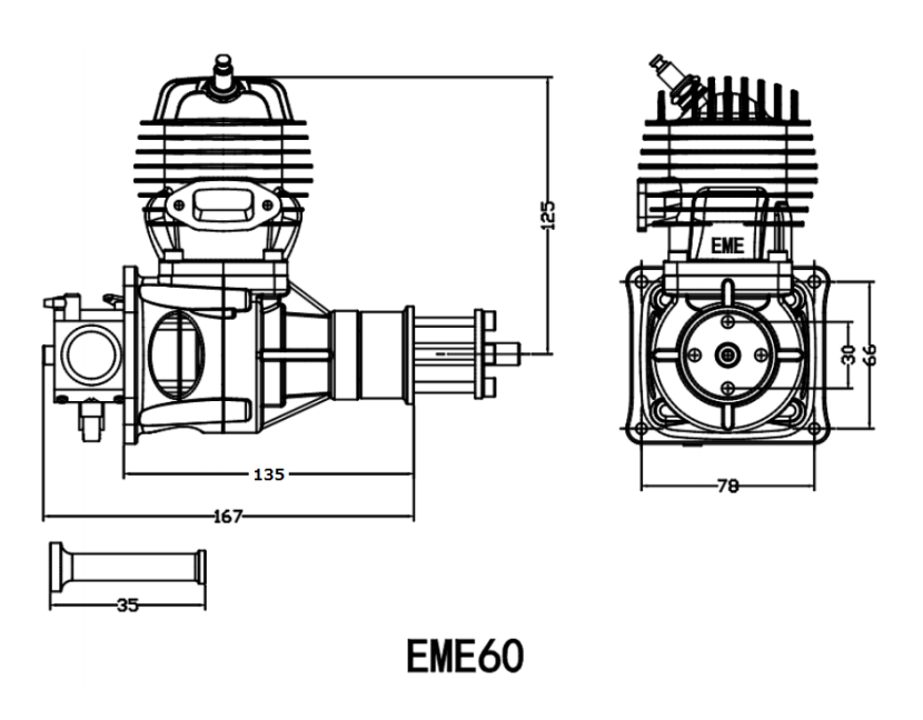 EME60AS 60cc RC Plane Gas Petrol Engine with Auto Starter - High ...