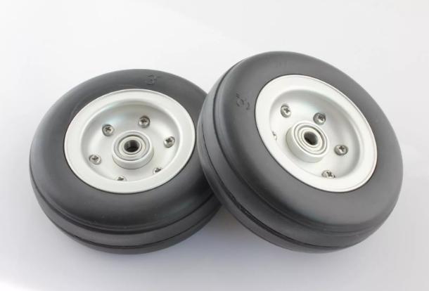 Natural Rubber Wheels with Aluminum Hub for RC Airplanes - 3 inches ...