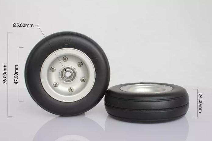 Natural Rubber Wheels with Aluminum Hub for RC Airplanes - 3 inches ...
